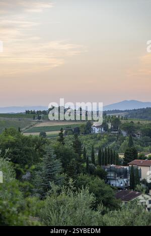 Tuscan landscape next to greve in Chianti and Montefioralle, country ...