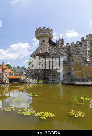 Newly built castle in the style of a Slavic castle, Jakubzburg in ...