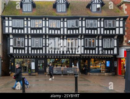 High Bridge Café in historic timber framed building, High Street, city ...