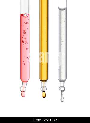 Glass Droppers with Coloured Liquid Stock Photo - Alamy
