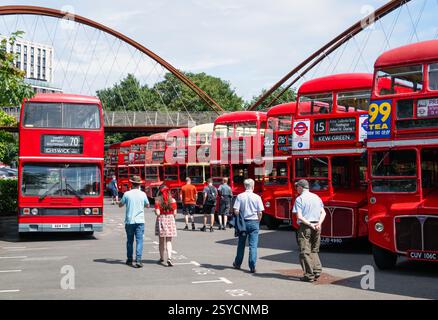 Routemaster buses parade at the 70th anniversary of the first ...