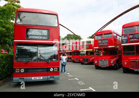 Routemaster buses parade at the 70th anniversary of the first ...
