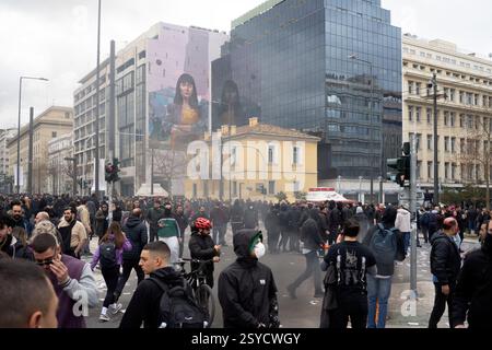 Protesters take part in a large rally on the second anniversary of the ...