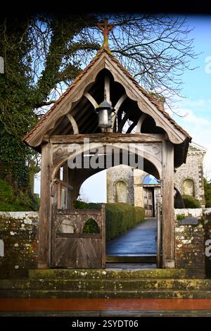 The entrance to St Mary's Church, Stone-In-Oxney, Kent, England Stock ...