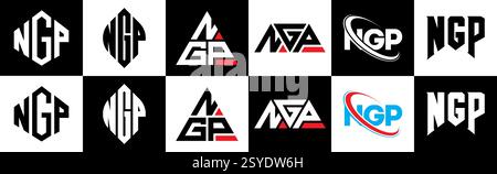 NGP letter logo design with polygon shape. NGP polygon and cube shape ...