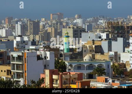 Aerial view of the Dakar downtown from the hill in Senegal Stock Photo ...