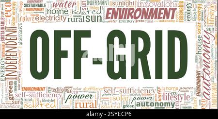 Off-grid vector illustration word cloud isolated on a white background ...