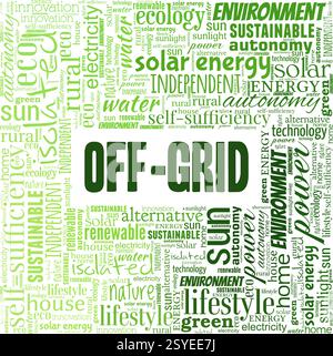 Off-grid vector illustration word cloud isolated on a white background ...