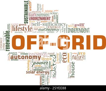 Off-grid vector illustration word cloud isolated on a white background ...