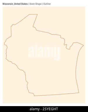Wisconsin map shape, united states of america. Flat concept icon symbol ...