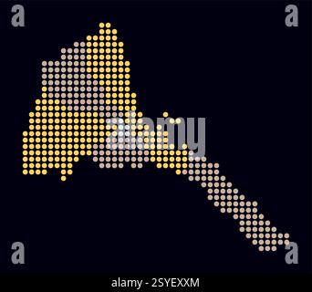 Eritrea Dot Map. Country Digital Style Shape. Eritrea vector image. Country shape blue circular ...