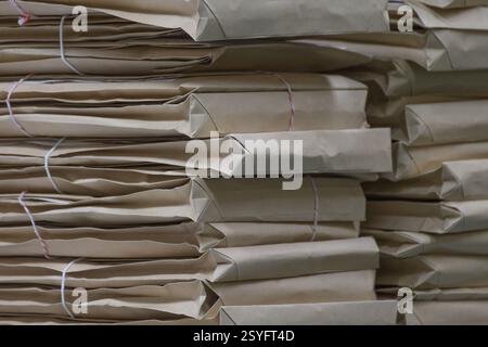Old files in envelope paper stacking up in a messy order Stock Photo ...