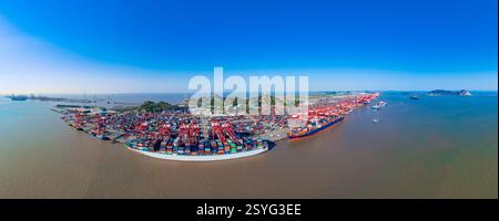 Yangshan Deepwater Port, Zhoushan City, Zhejiang Province, China Stock ...
