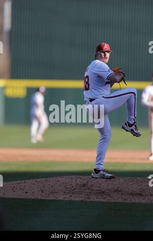 Arkansas pitcher Colin Fisher (38) throws a pitch against Arkansas ...