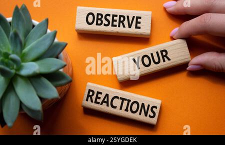Observe your Reactions symbol. Concept word Lets do this on wooden ...