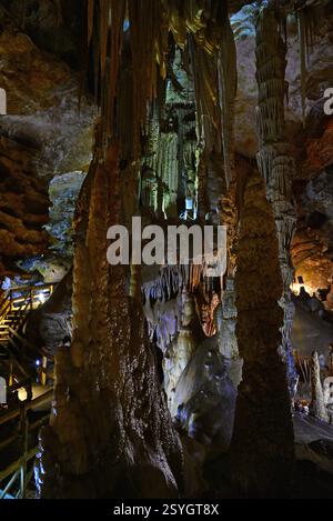 Stalactites and stalagmites in Karaca Cave, Gumushane Turkey Stock ...