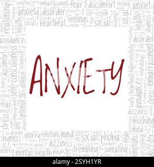 Anxiety word cloud conceptual design isolated on white background Stock ...