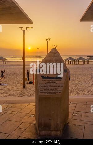 Sunset on the beach in Tel Aviv, Israel Stock Photo - Alamy