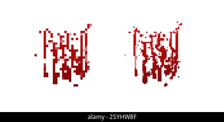 Pixel art dripping blood with glitch effect Stock Vector Image & Art ...