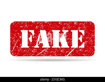 Fake stamp shadow symbol, label sticker sign button, text banner vector ...