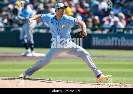 Tampa Bay Rays' Joe Boyle pitches during the first inning of a baseball ...