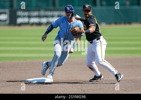 Pittsburgh Pirates' Nick Gonzales looks on from second base during a ...