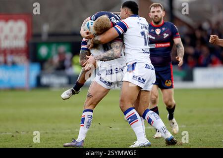 George Delaney of St. Helens during pre-game warm up during the Betfred ...