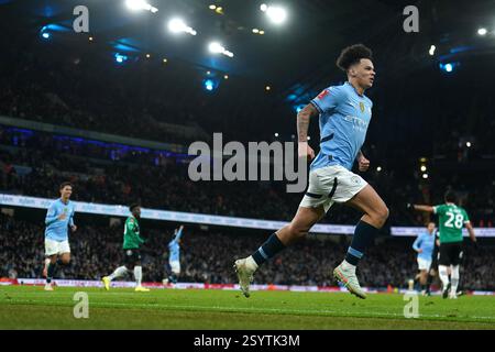 Manchester City's Nico O'Reilly celebrates scoring their side's first ...