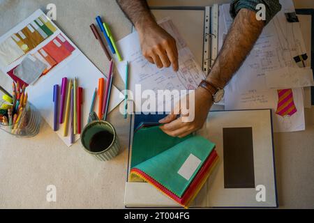 A Fashion designer working with colours and swatches Stock Photo - Alamy