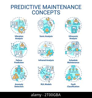 Editable line icon set representing predictive maintenance Stock Vector Image & Art - Alamy