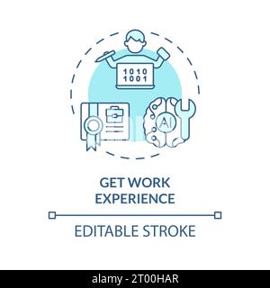 2D thin linear icon get work experience concept Stock Vector Image & Art - Alamy