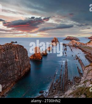 Evening Atlantic ocean coast, Portio Beach Stock Photo - Alamy