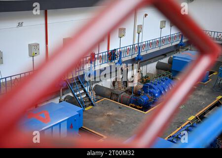 (231003) -- RUICHENG, Oct. 3, 2023 (Xinhua) -- This aerial photo taken ...