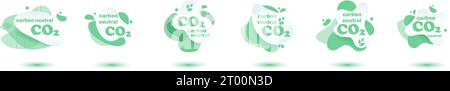 Neutral carbon CO2 stamp. Stiker neutral carbon dioxyde footprint Stock ...