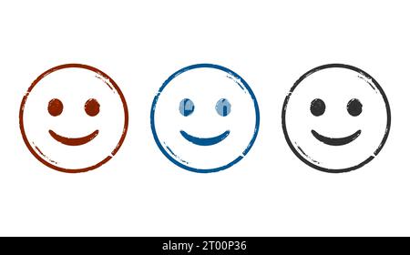 Smiley emoticon icon symbol stamp icons in few color versions. Smile ...