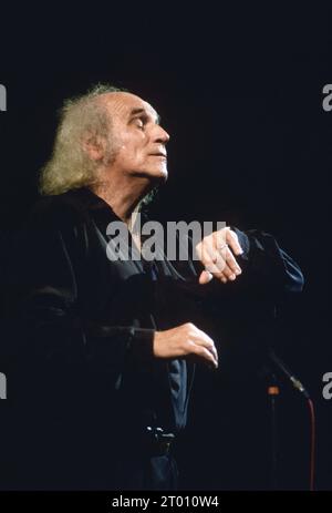 French singer Léo Ferré performing at the Olympia in Paris. October 5 ...