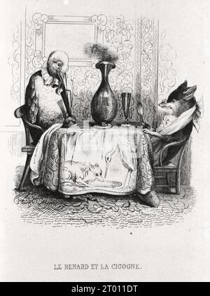 Le Renard et la Cigogne (The Fox and the Stork) - fable by La Fontaine ...