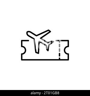 Air card ticket icon outline vector. Plane pass. Fly trip Stock Vector ...