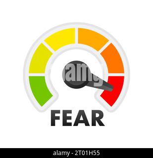 Fear Level Meter, measuring scale. Fear Level speedometer indicator ...