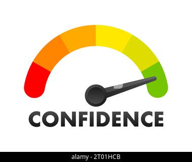 Confidence Level Meter, measuring scale. Confidence speedometer ...