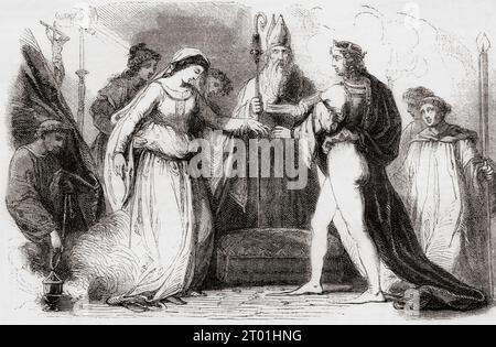 Matilda of Scotland, wife of King Henry I, Queen of England, with a ...