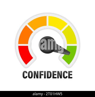 Confidence Level Meter, measuring scale. Confidence speedometer ...