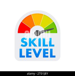 Skill Level Meter, measuring scale. Skill Level speedometer indicator ...