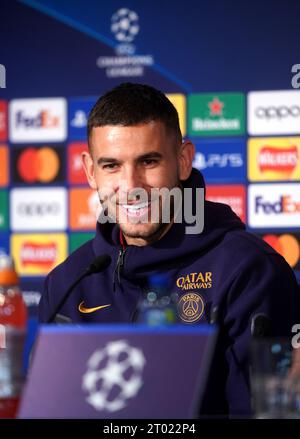 Paris Saint-Germain's Lucas Hernandez in action during the UEFA ...
