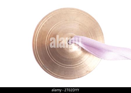 Hand cymbals top view isolated on white background Stock Photo - Alamy