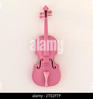 pink violin isolated on white background 3d illustration Stock Photo ...