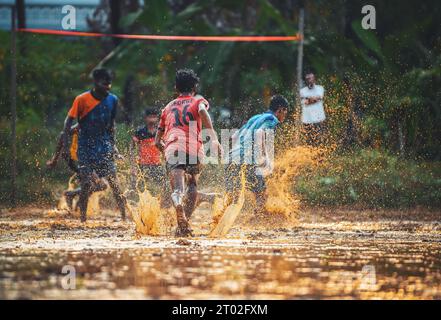 Playing Mud Football, water splashing, highspeed photography Stock ...