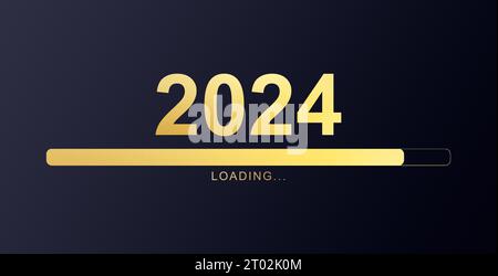 2024 loading bar Progress digital technology golden color background ...