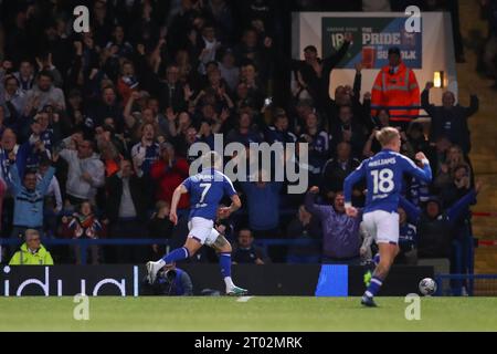 Wes Burns of Ipswich Town celebrates after he scores for 1-1 - Ipswich ...