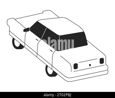 Old car rushing forward 2D linear cartoon object Stock Vector Image ...